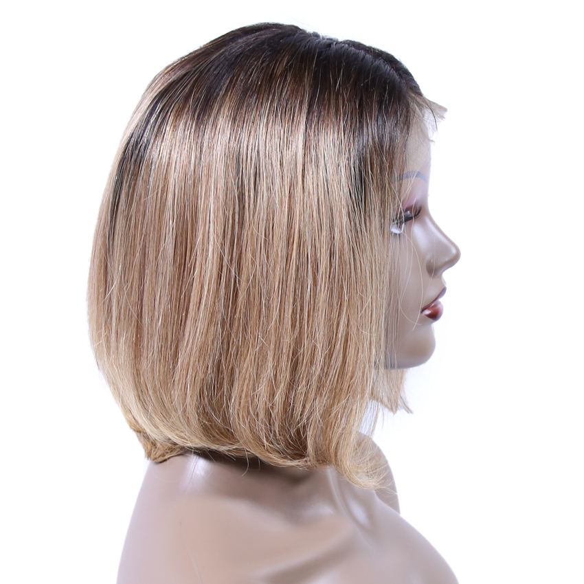 Hot Sale Bobo Frontal Lace Wigs Grade 10A #1b #27 Color Short Cut ...